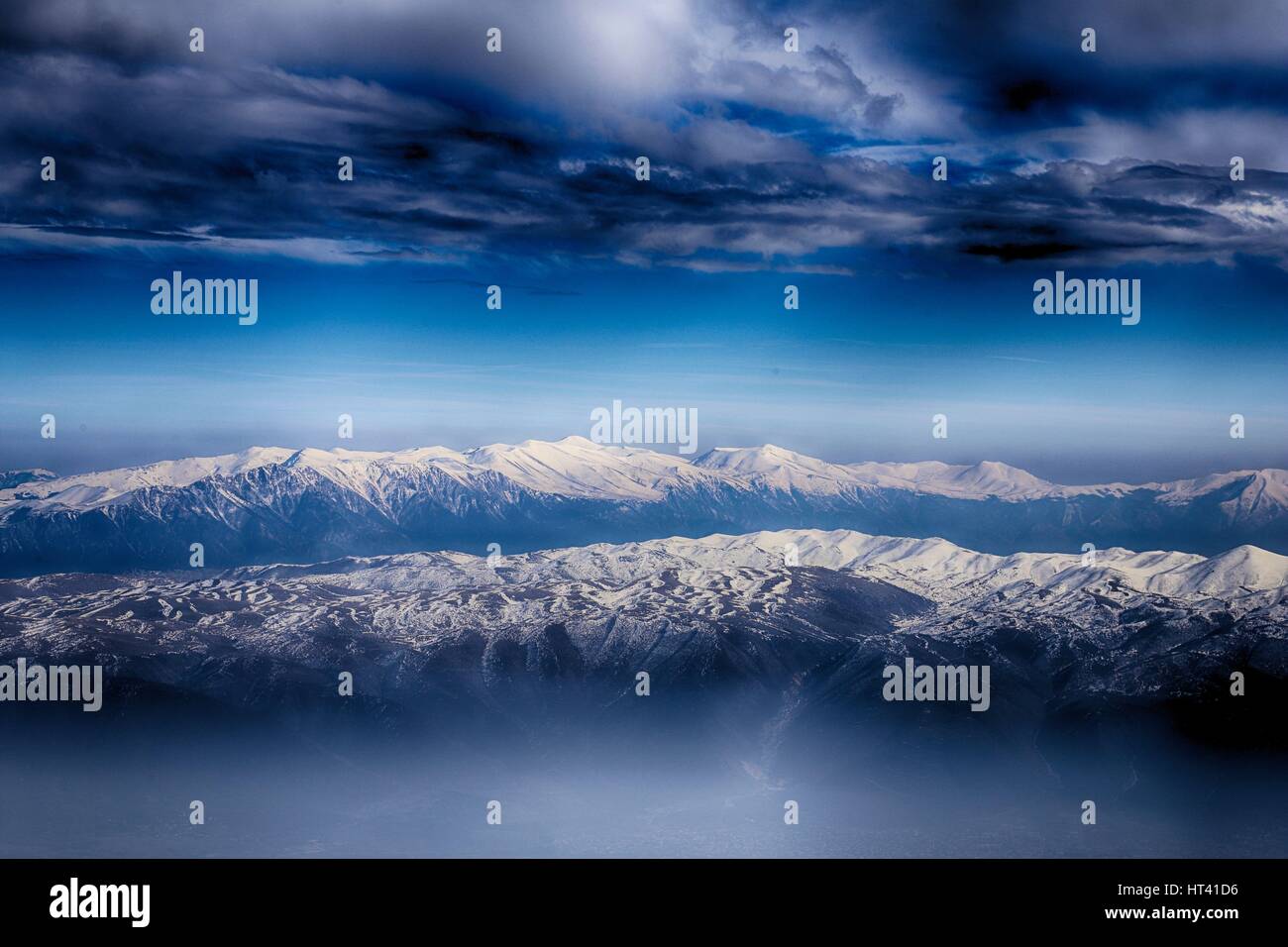 Mountain ranges of Macedonia seen from Sar /Sharr Mountains / Malet e ...