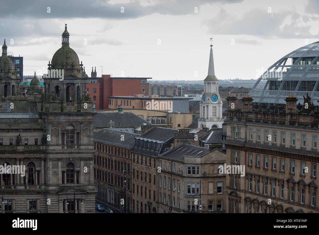 Aerial View Glasgow Scotland Scottish City Cityscape Stock Photos ...