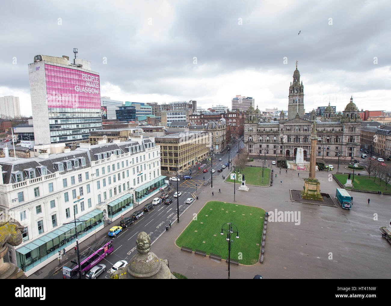 Aerial View Glasgow Scotland Scottish City Cityscape Stock Photos ...