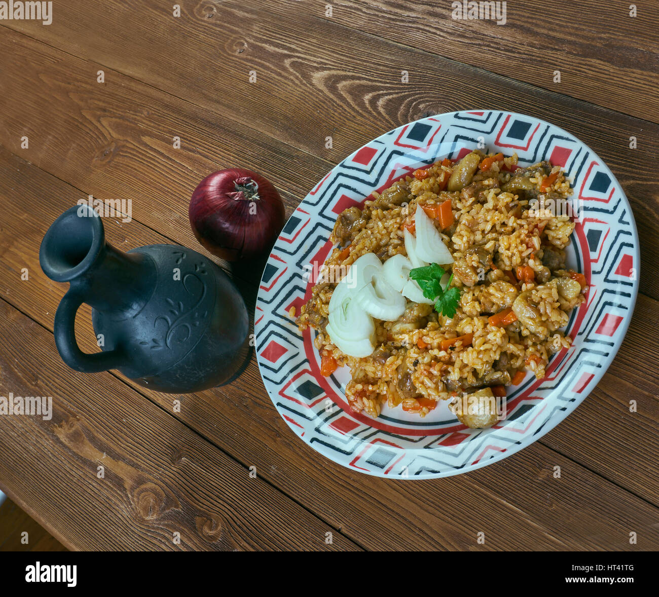 shavlya - Uzbek rice dish with lamb and rice. Central Asian cuisine ...