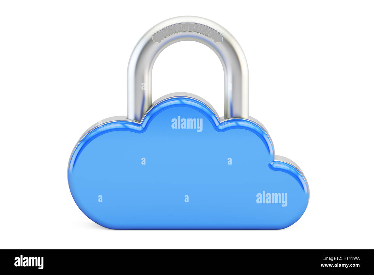 Computing Cloud Padlock. Security and data protection concept, 3D ...