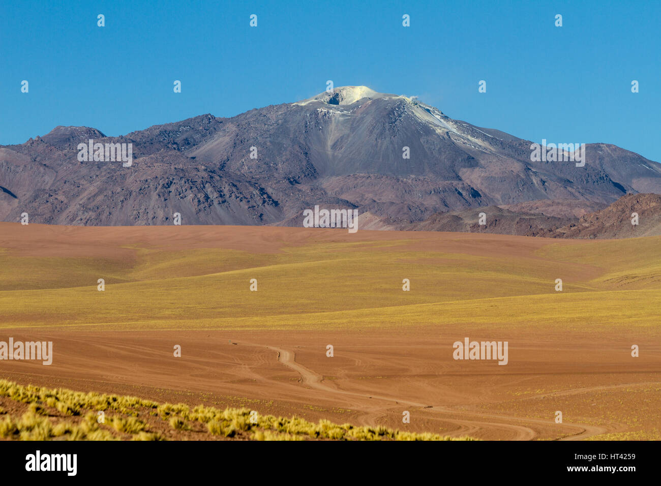 Andean landscape, dotted with volcanos. Location: Between San Pedro de ...