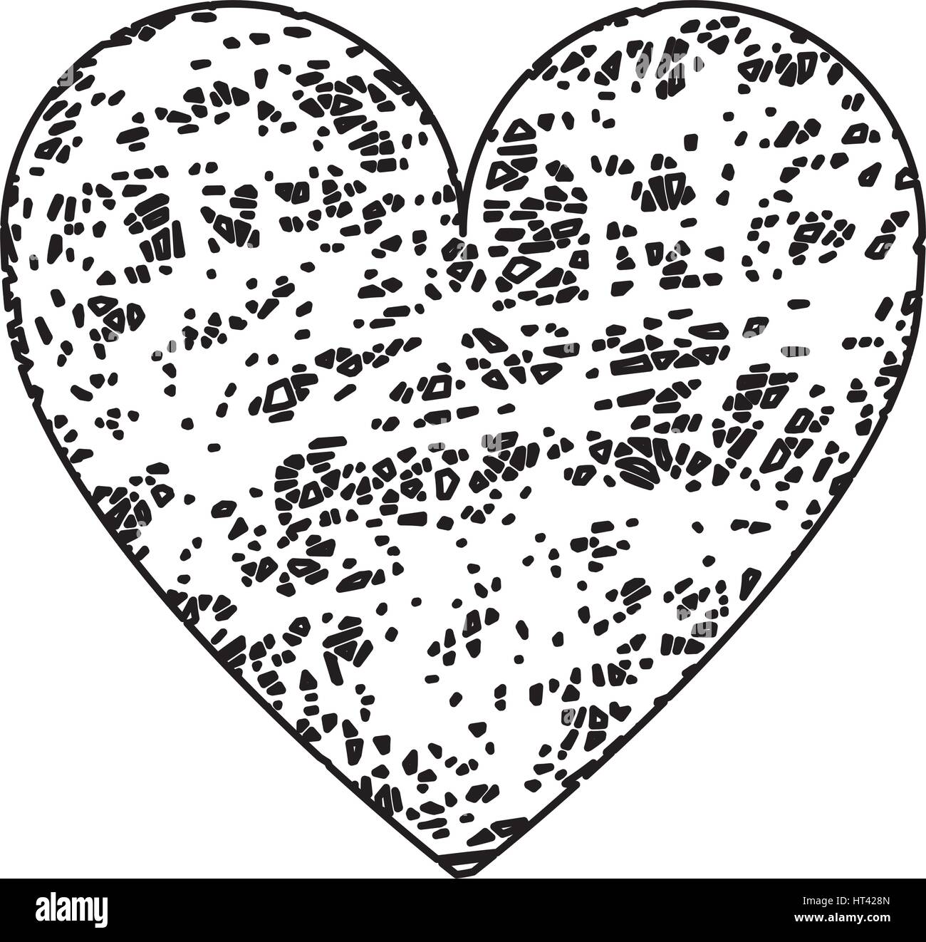 monochrome icon heart hand drawn Stock Vector Image & Art - Alamy