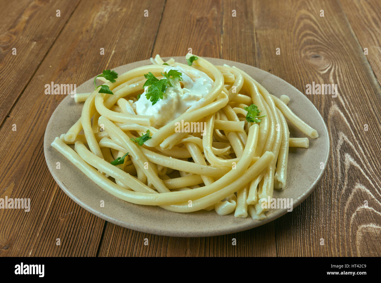 macaroni with mozzarella cheese.Italian Cuisine Stock Photo - Alamy