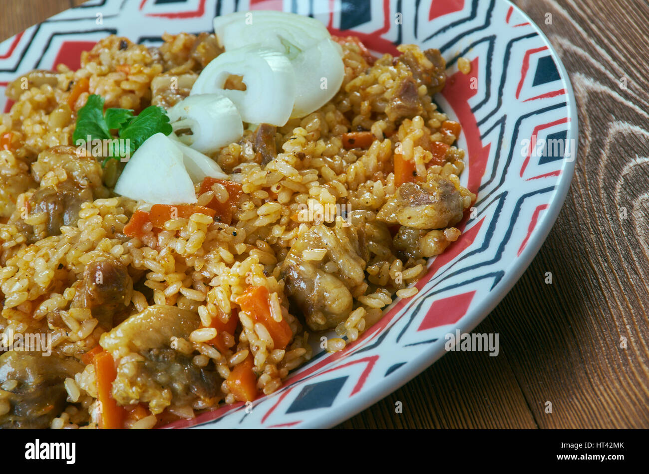 shavlya - Uzbek rice dish with lamb and rice. Central Asian cuisine ...