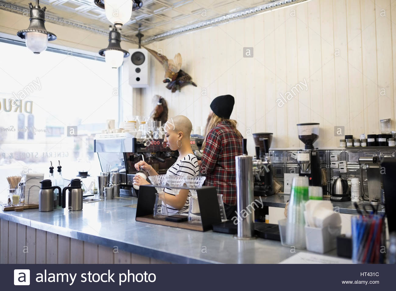 Asian cafe owner worker behind counter hi-res stock photography and ...