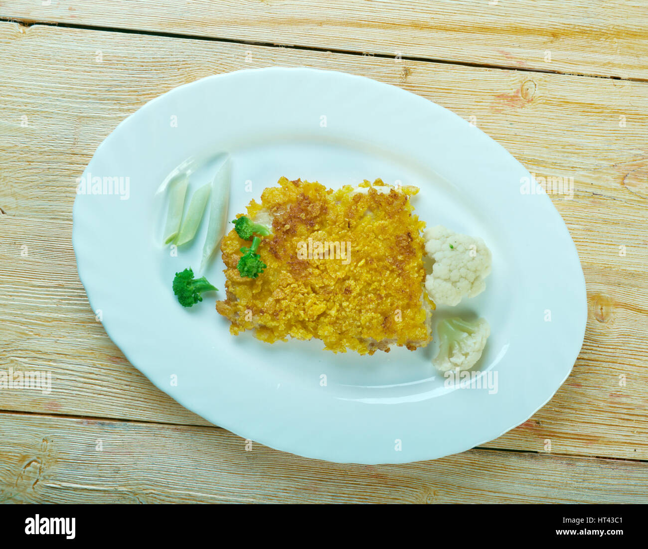 Baked Panko Crusted Fish. close up Stock Photo - Alamy