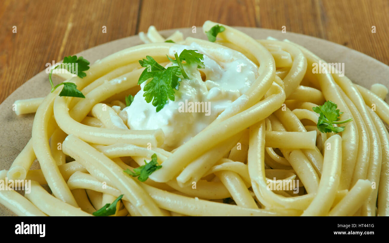 macaroni with mozzarella cheese.Italian Cuisine Stock Photo - Alamy