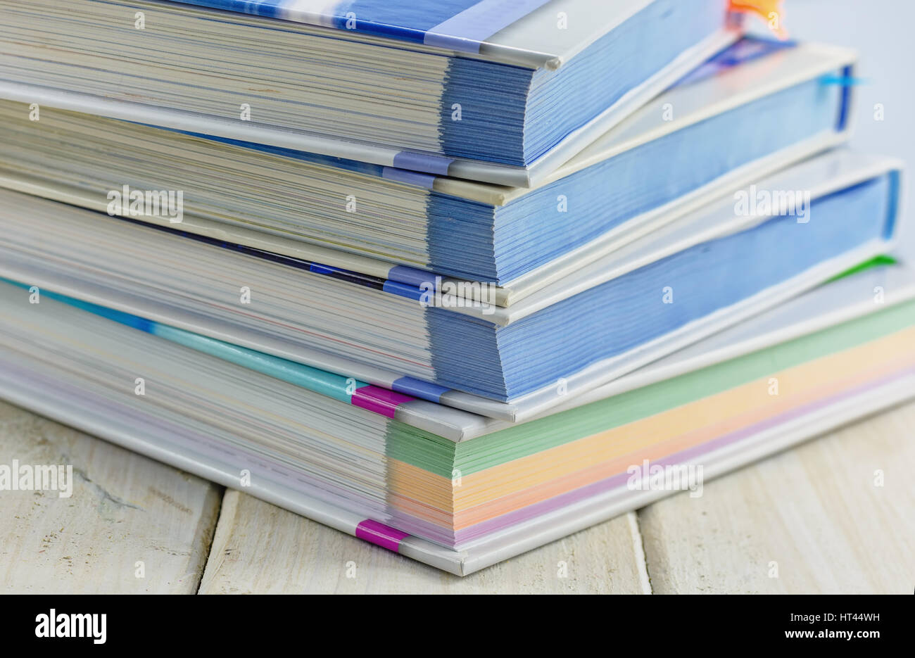 stack of books and colored pages Stock Photo - Alamy