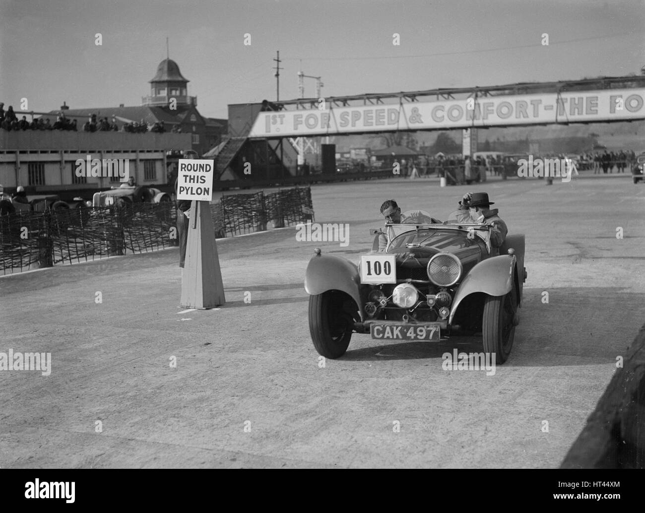 Jaguar SS 100 competing in the JCC Rally, Brooklands, Surrey, 1939 ...