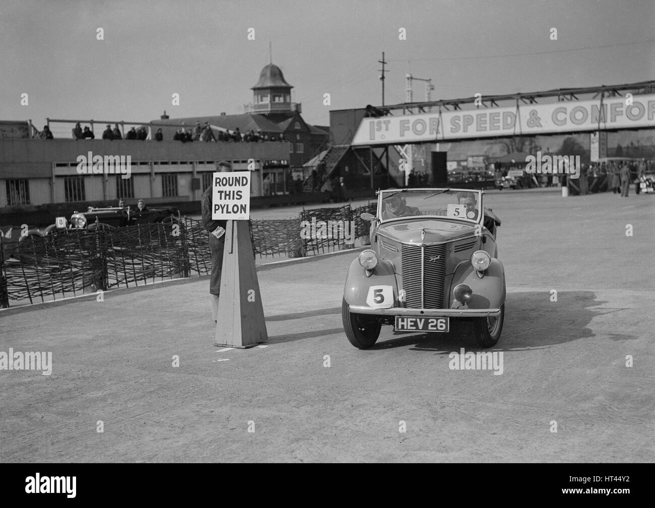 Ford Prefect tourer competing in the JCC Rally, Brooklands, Surrey ...
