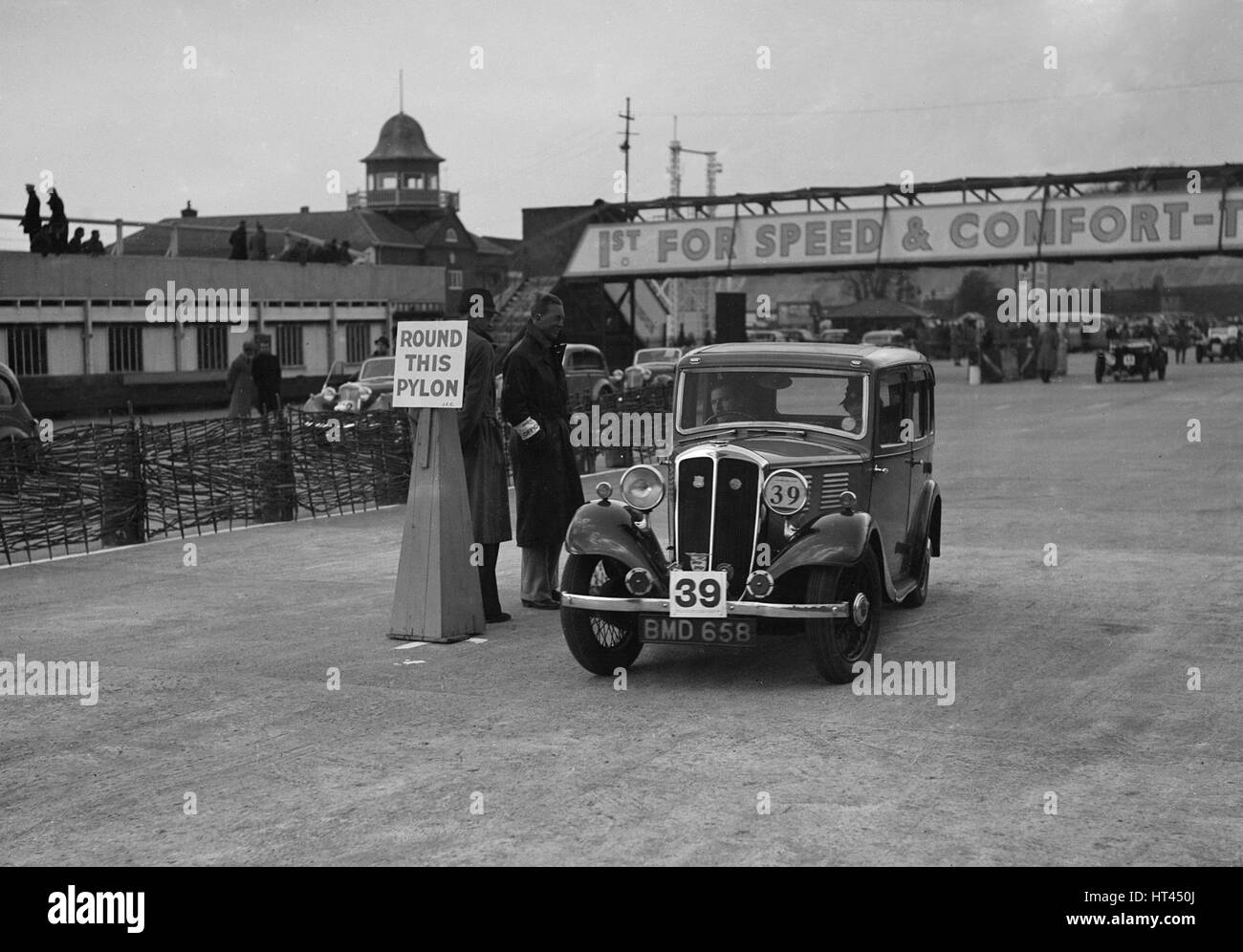 Standard Nine saloon competing in the JCC Rally, Brooklands, Surrey ...