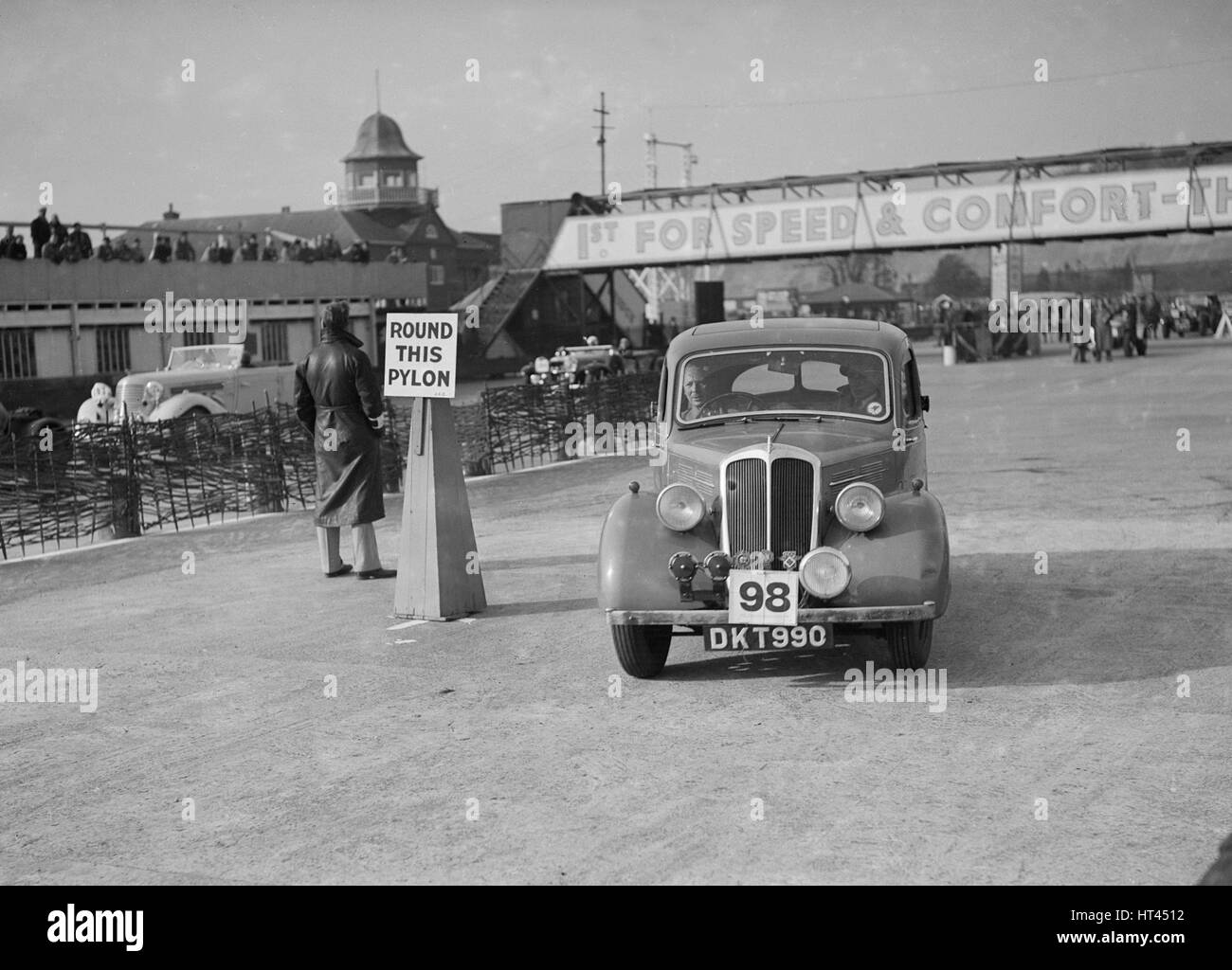 Standard competing in the JCC Rally, Brooklands, Surrey, 1939. Artist ...