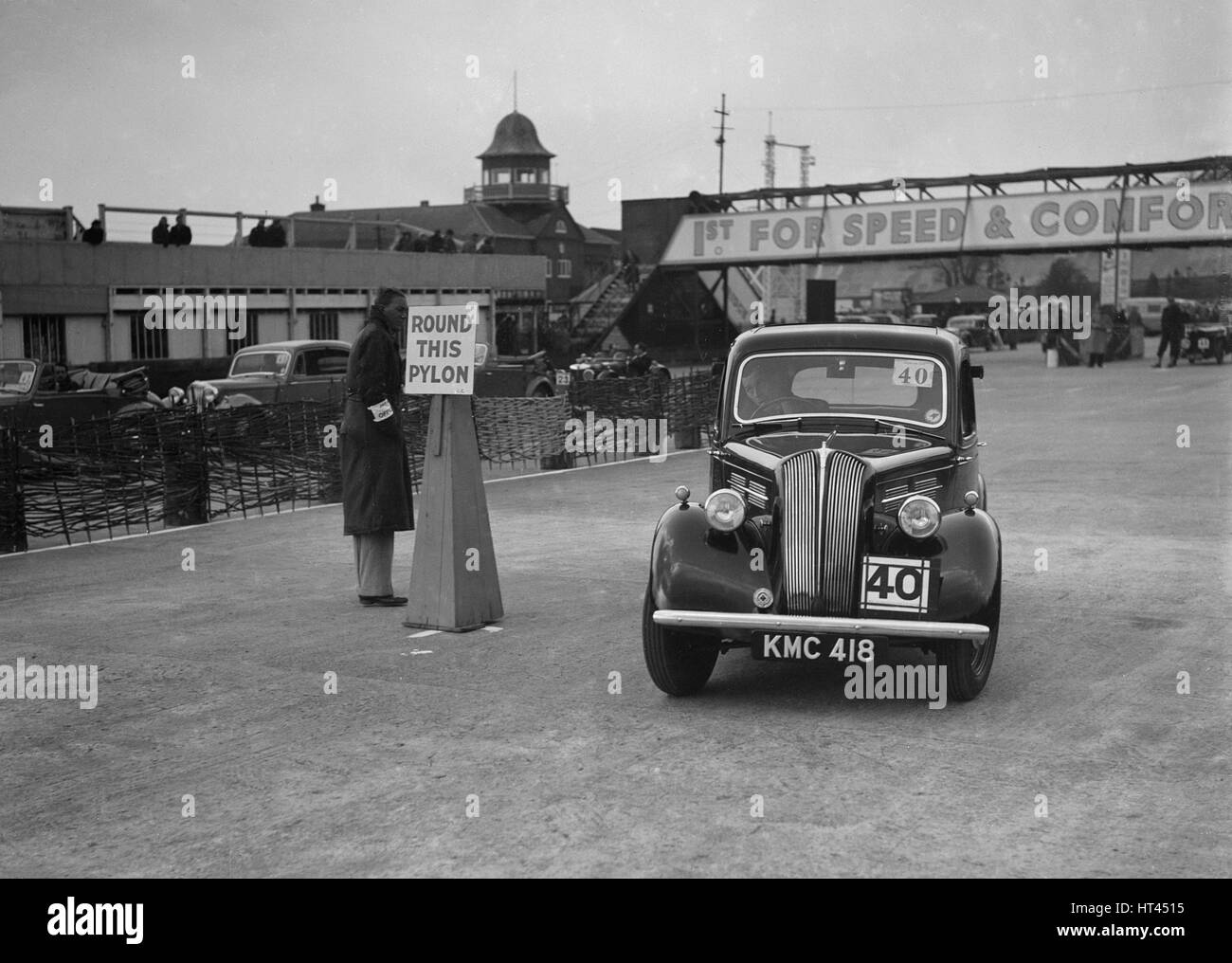 Standard saloon competing in the JCC Rally, Brooklands, Surrey, 1939 ...