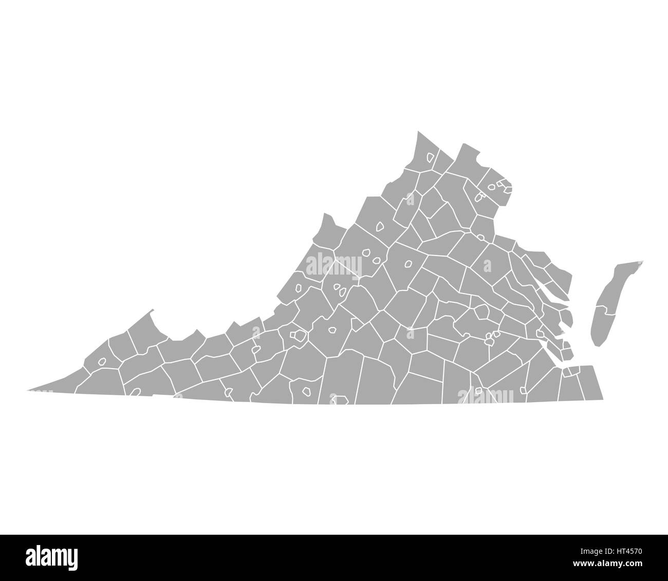 Virginia us state contour map Black and White Stock Photos & Images - Alamy