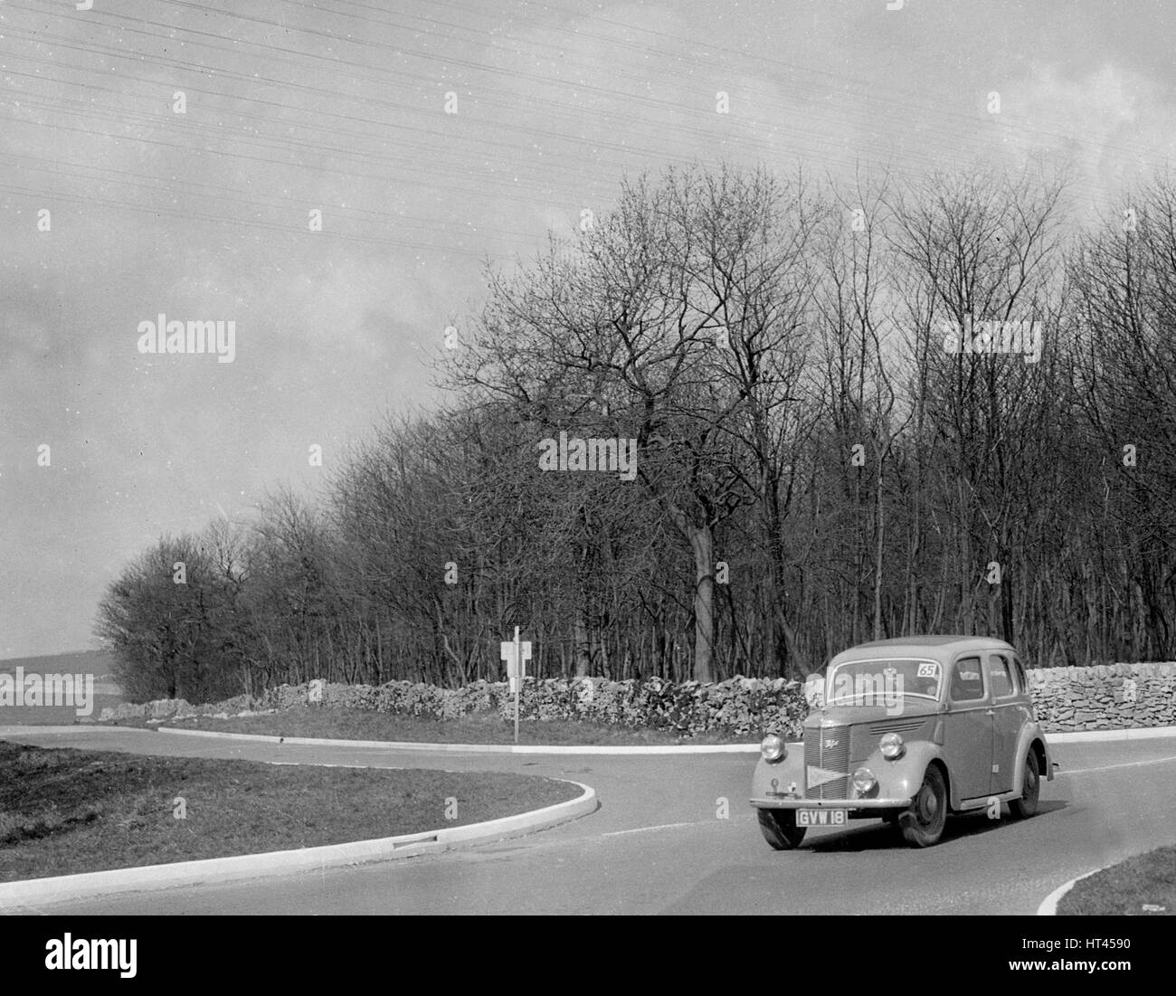 Ford of J McEvoy competing in the RAC Rally, 1939. Artist: Bill Brunell ...