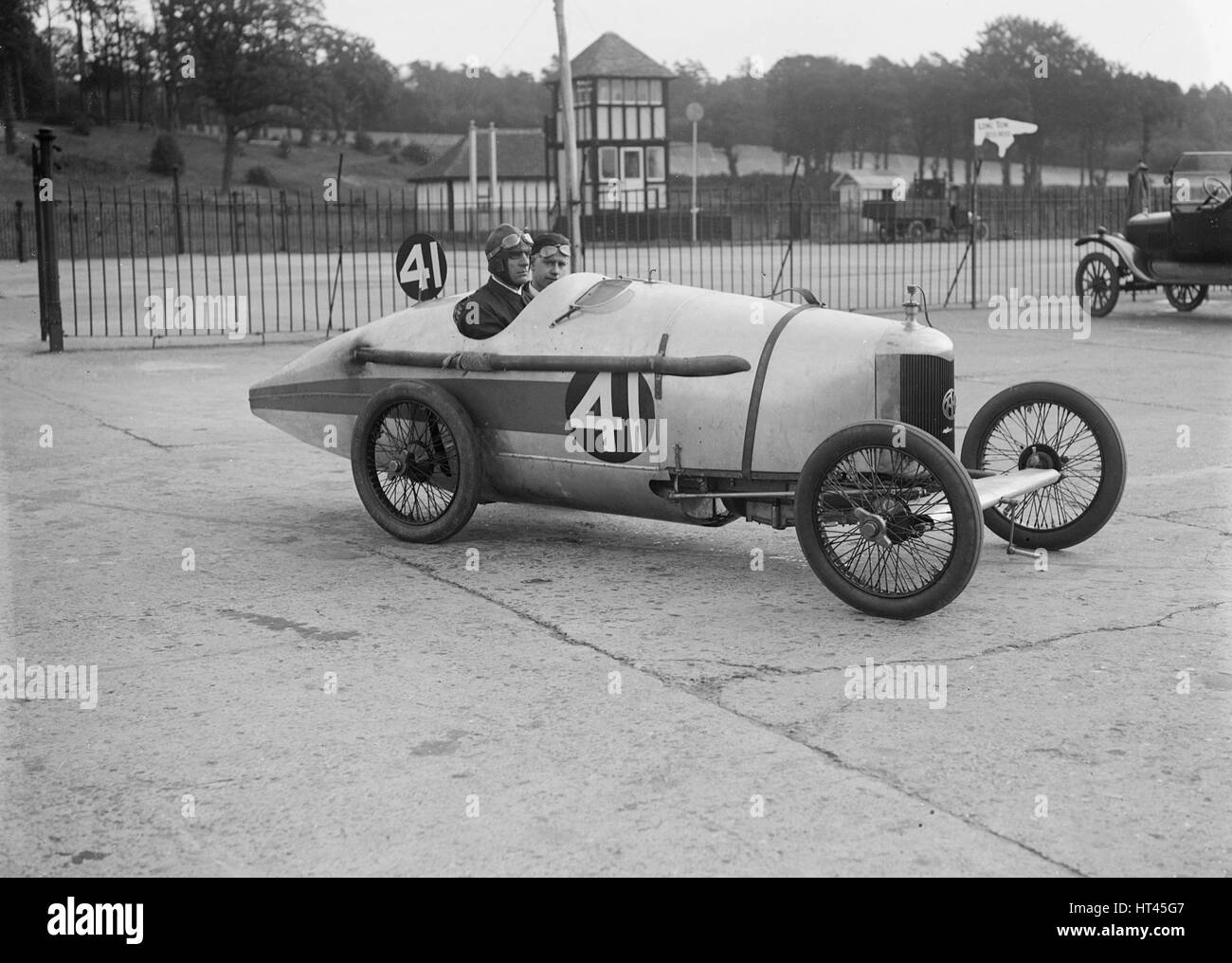 Sammy Davis in his AC at the JCC 200 Mile Race, Brooklands, Surrey ...