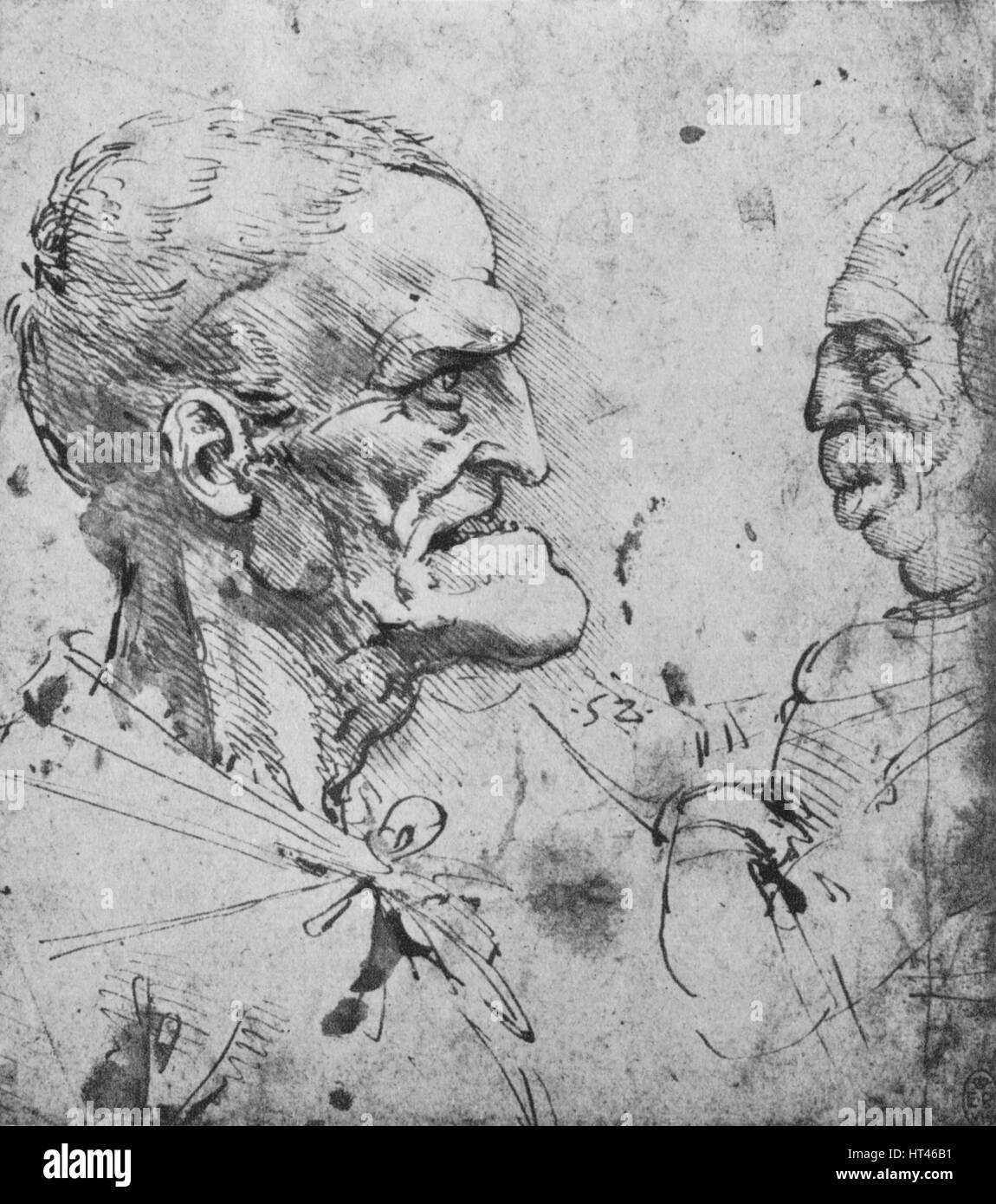 'Grotesque Profiles of a Man and Woman Facing', c1480 (1945). Artist ...