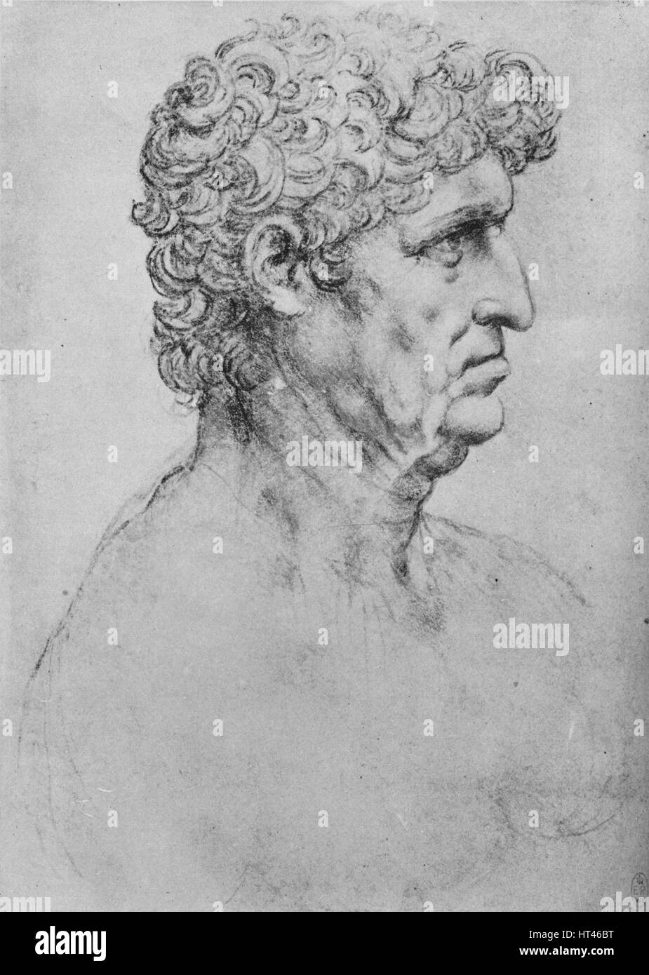 Old person side profile Black and White Stock Photos & Images - Alamy