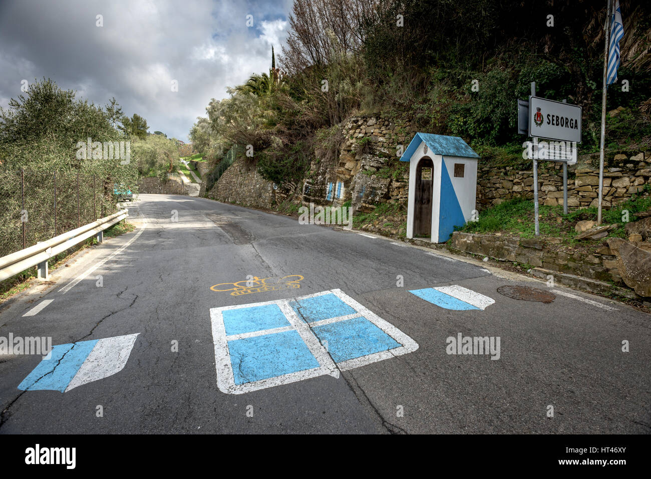The border point at the entrance to the Principality of Seborga, near ...