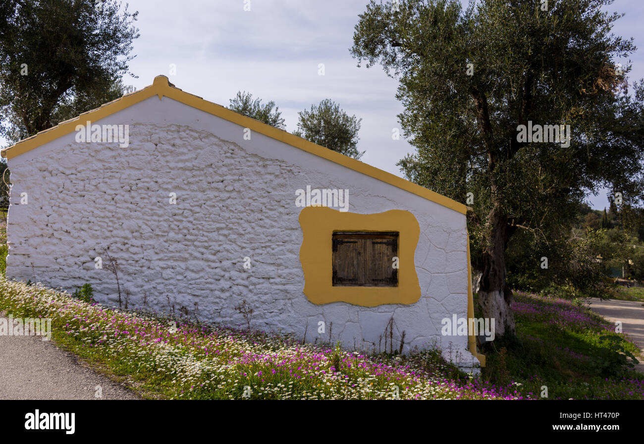Old traditional house renovated in Corfu Greece Stock Photo - Alamy