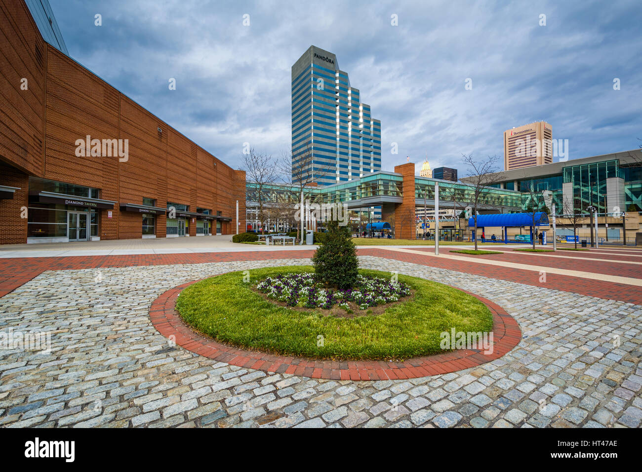 Open space and modern buildings in downtown Baltimore, Maryland Stock ...