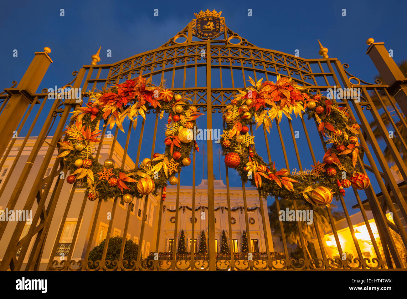Gate Christmas Wreaths Decorations High Resolution Stock Photography ...
