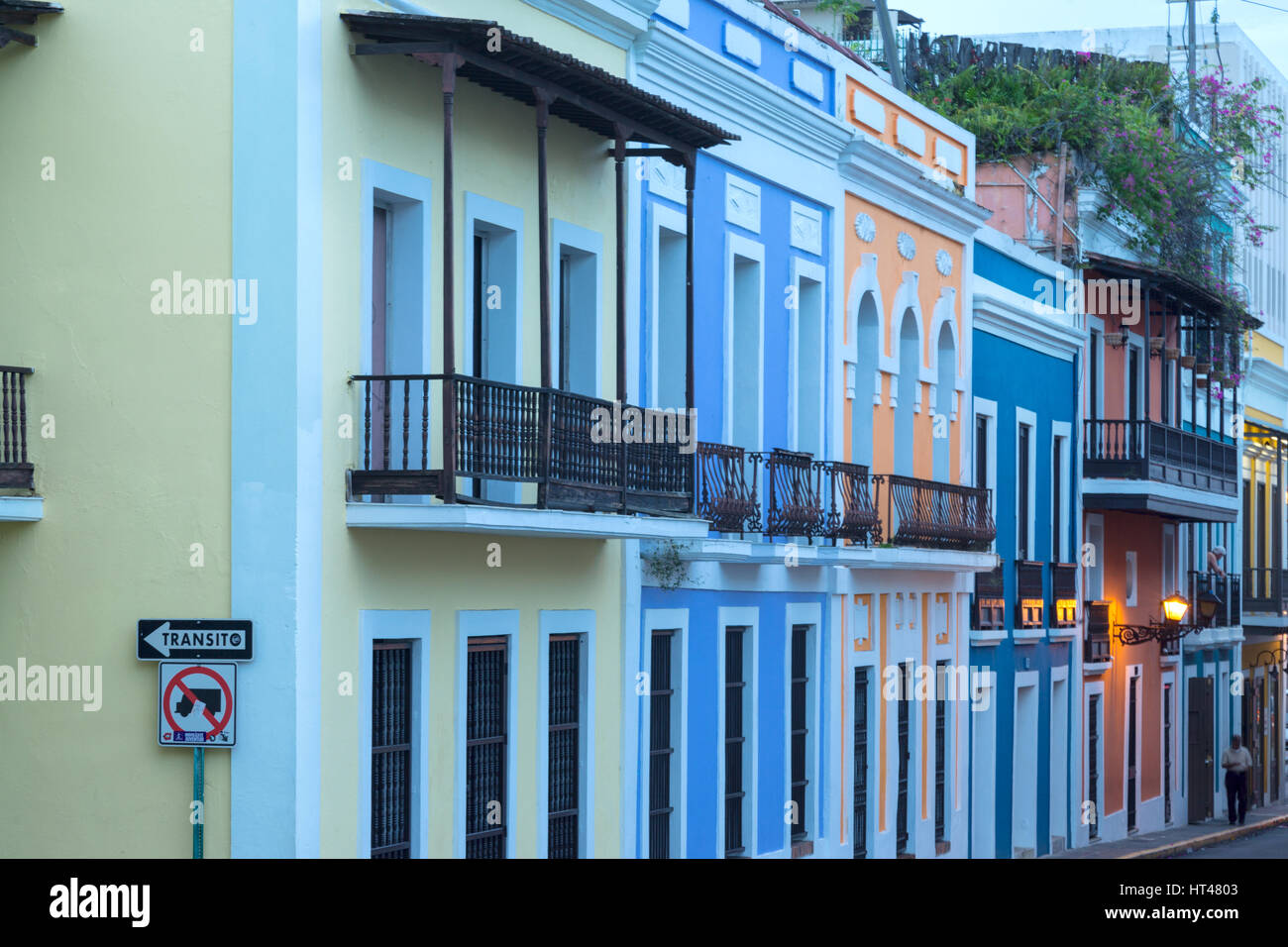 COLORFUL PAINTED BUILDINGS CALLE SAN JOSE OLD TOWN SAN JUAN PUERTO RICO ...