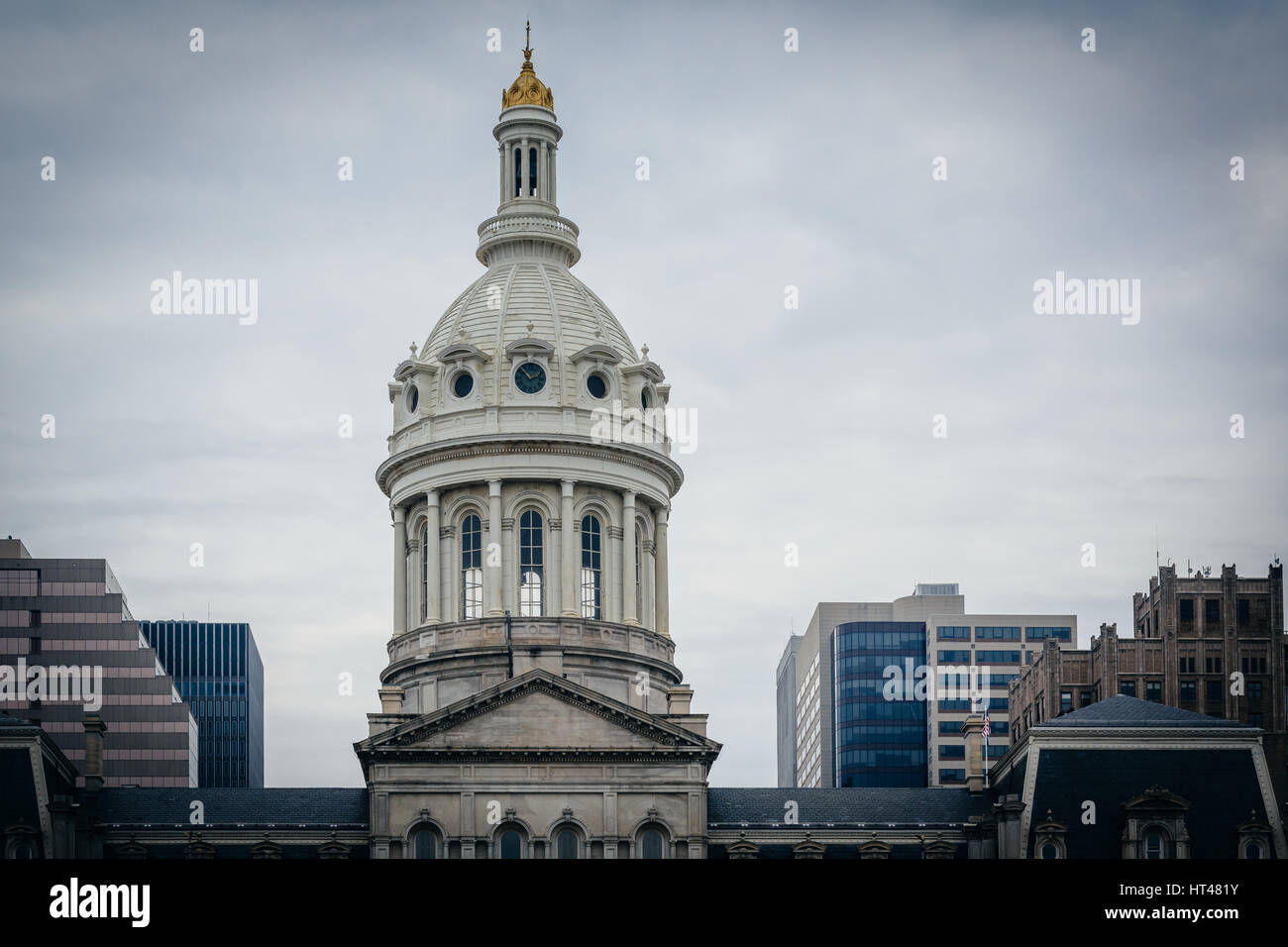 The dome of City Hall, in Baltimore, Maryland Stock Photo - Alamy
