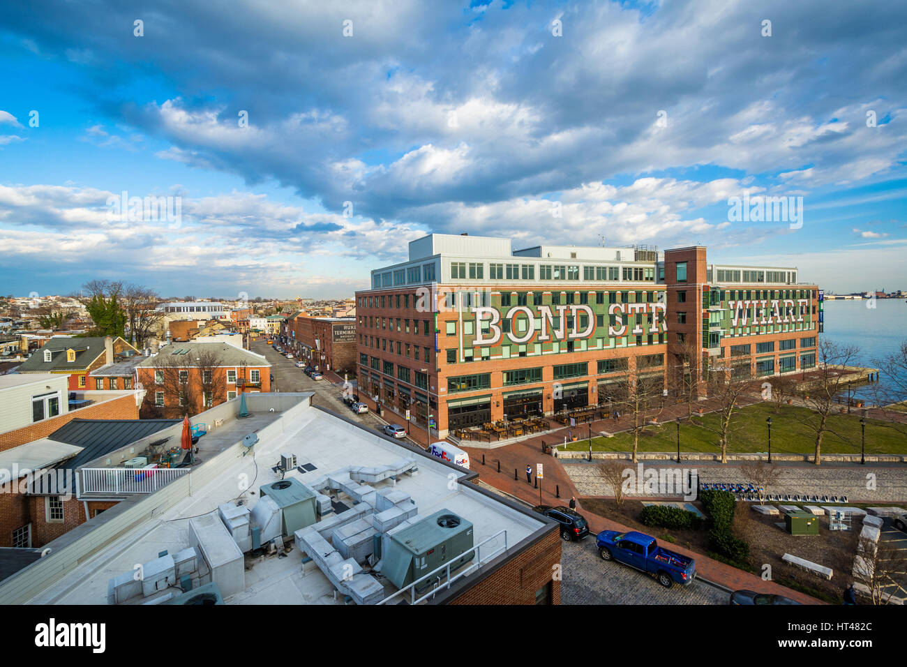 View of Bond Street Wharf and Thames Street, in Fells Point, Baltimore ...
