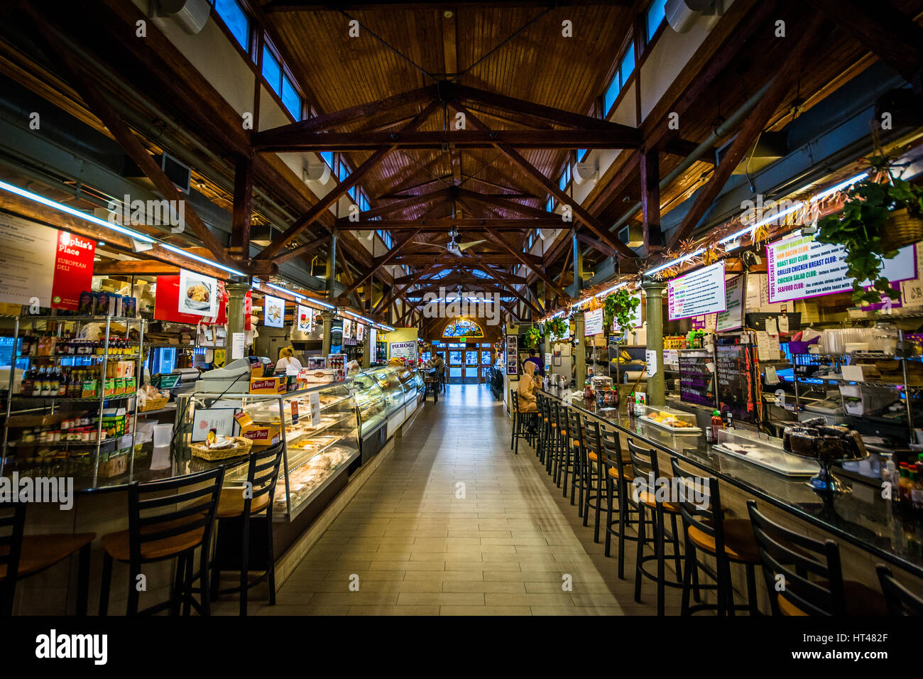 The interior of Broadway Market, in Fells Point, Baltimore, Maryland ...