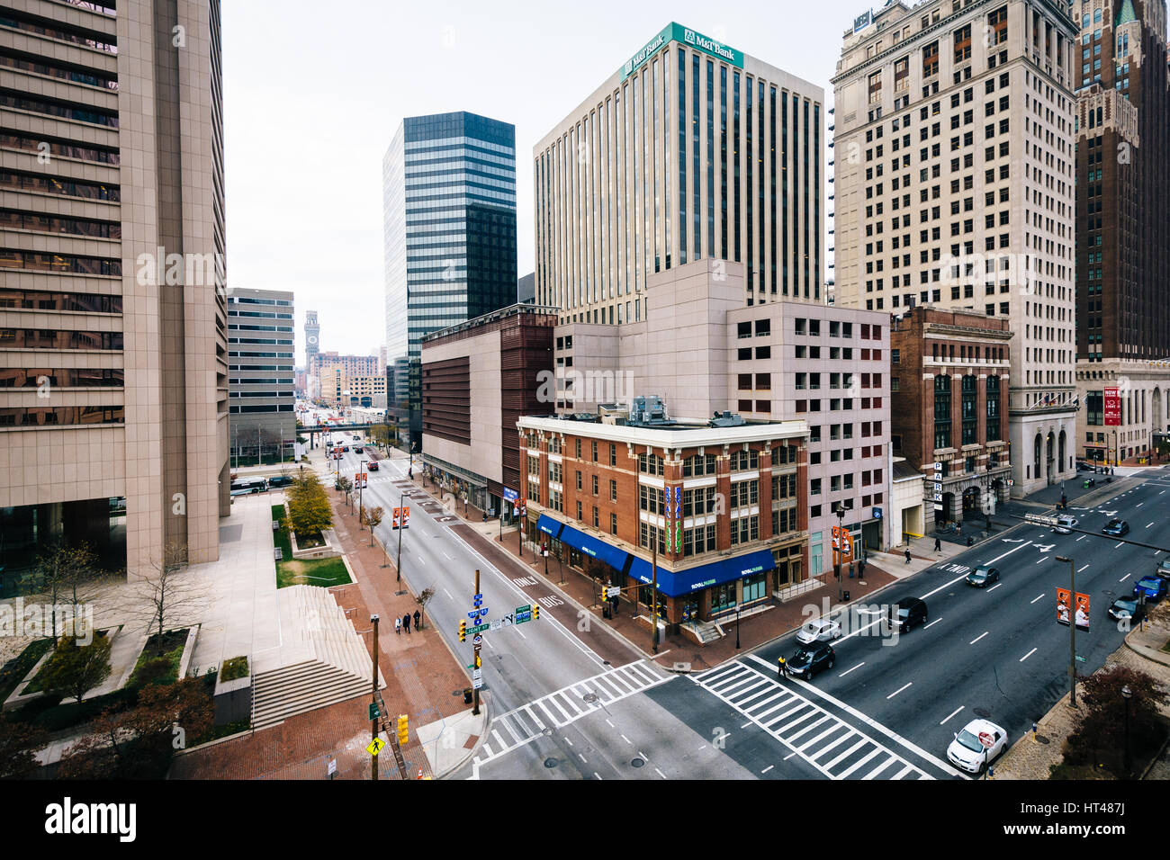 View of the intersection of Light Street and Lombard Street, in ...