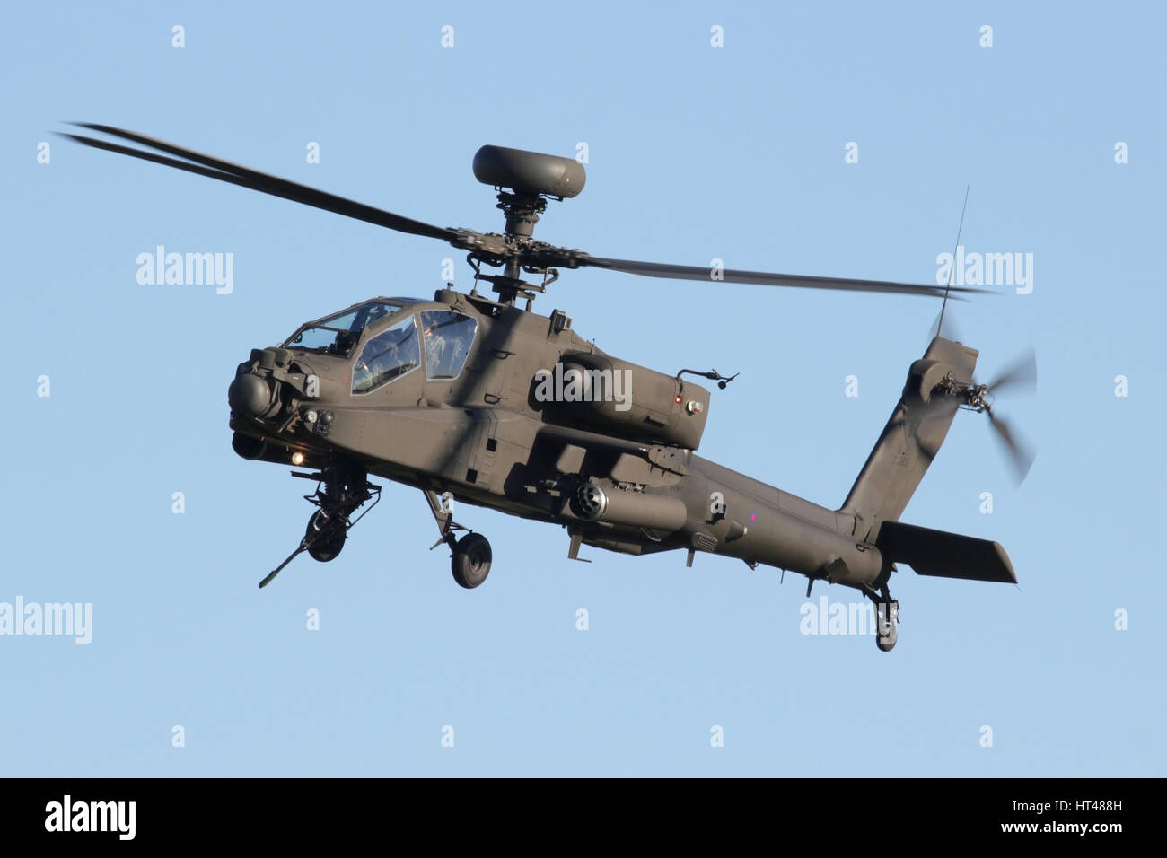 Army Air Corps Apache solo display side slipping down the crowd line at ...