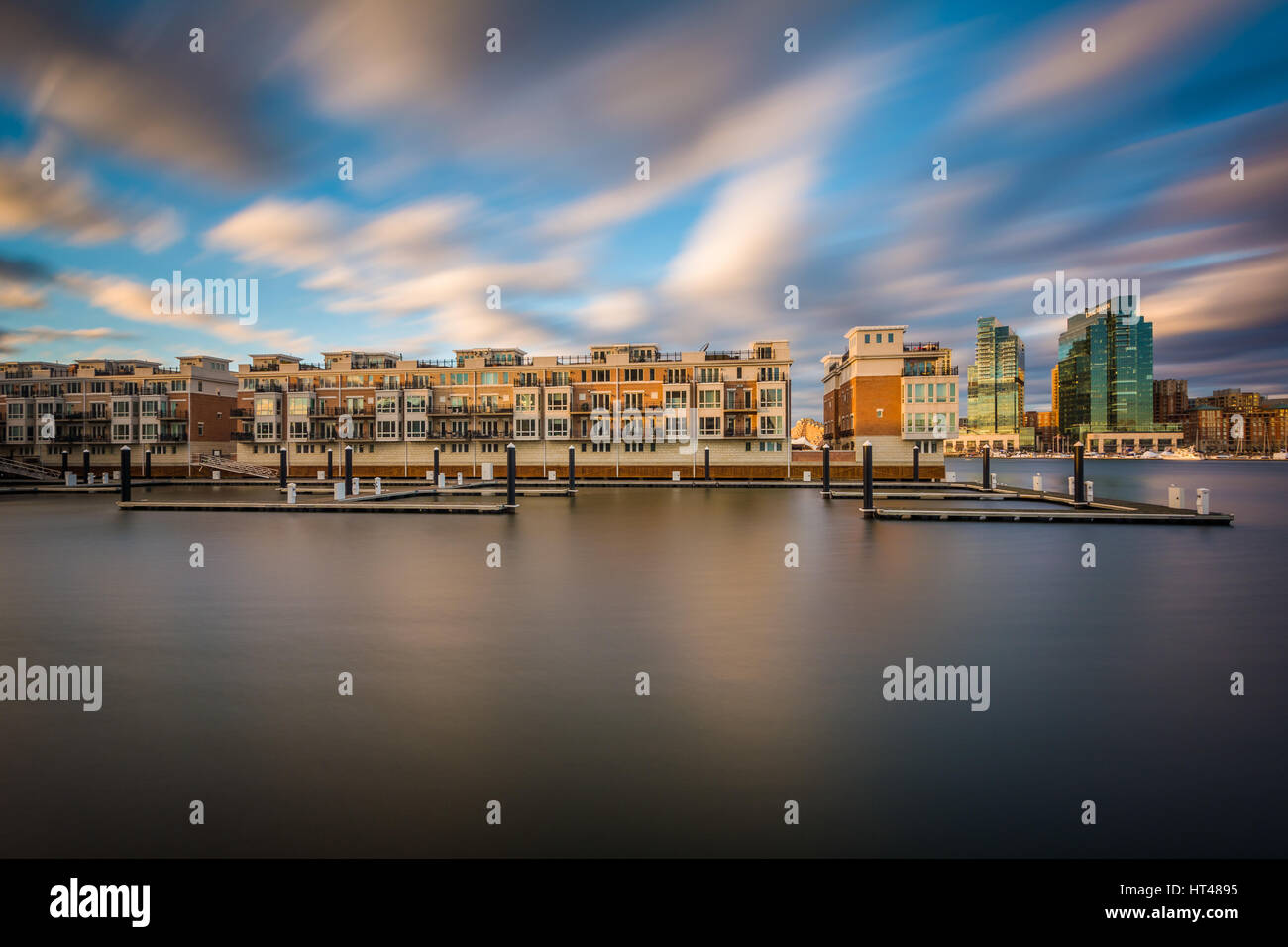 Waterfront residences at the Inner Harbor, in Baltimore, Maryland Stock ...