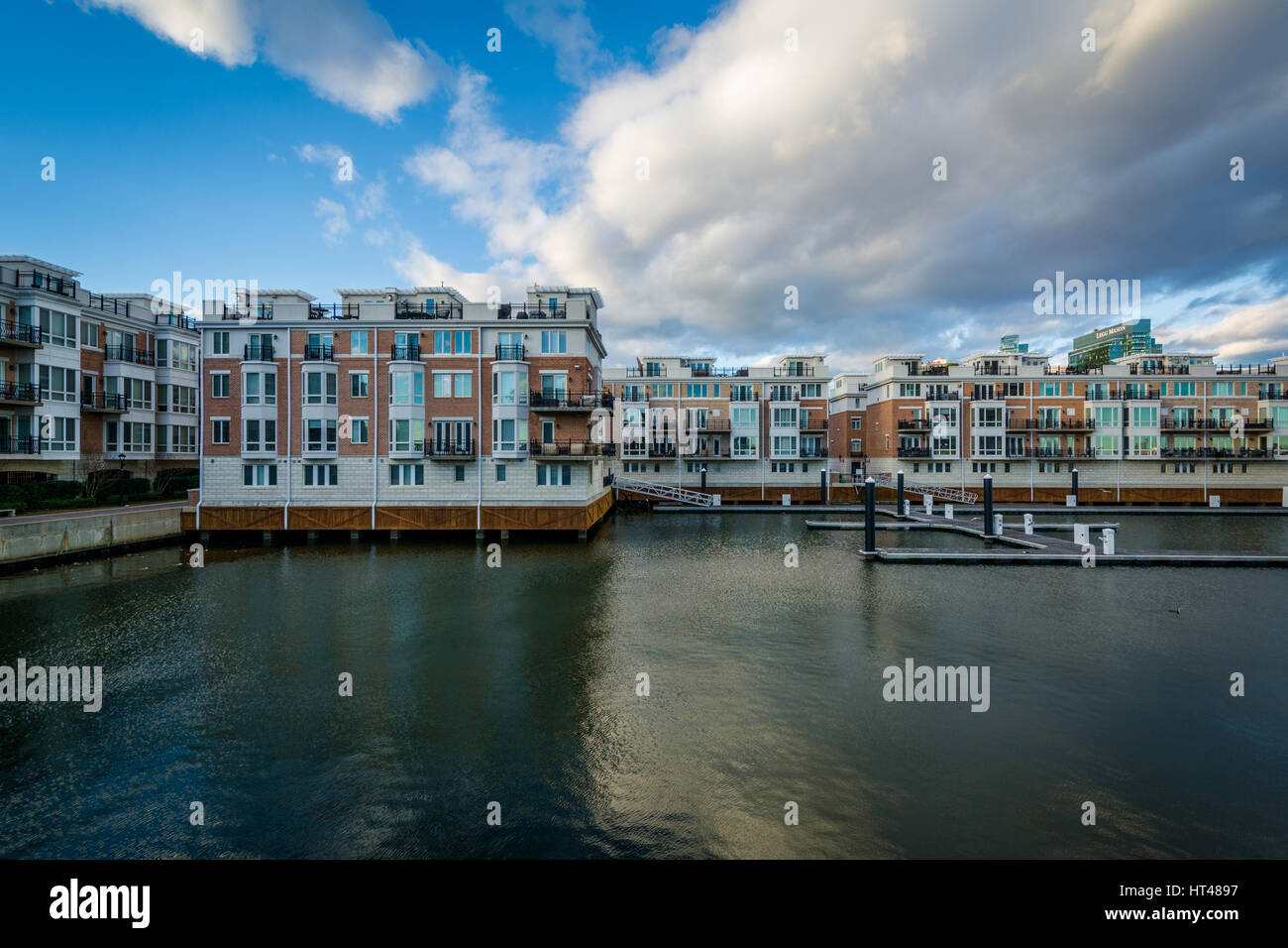 Waterfront residences at the Inner Harbor, in Baltimore, Maryland Stock ...
