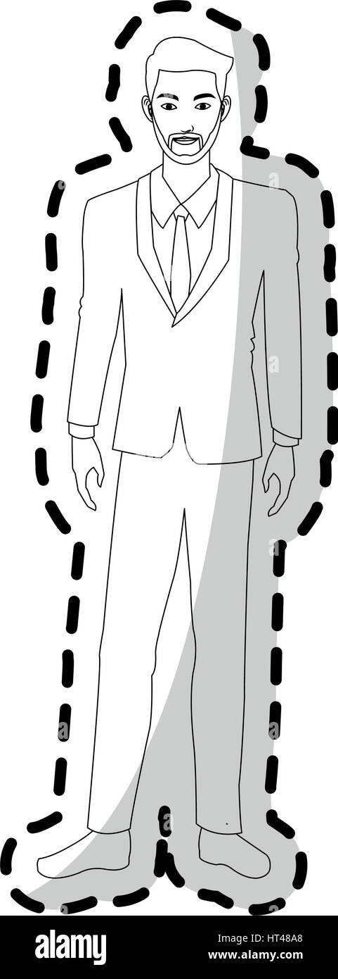 handsome young man icon image black line Stock Vector Image & Art - Alamy