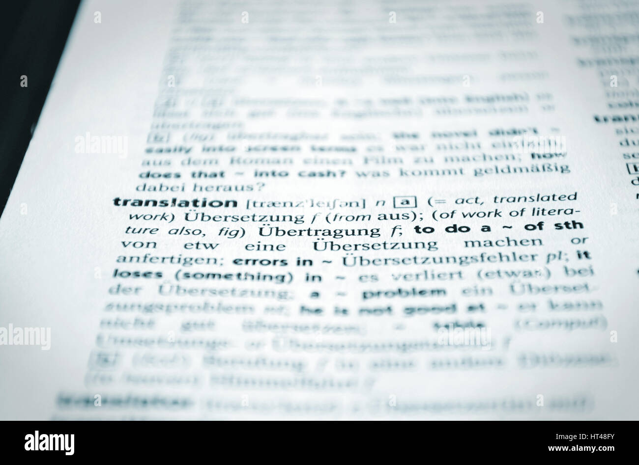 Translation from English to German Stock Photo - Alamy