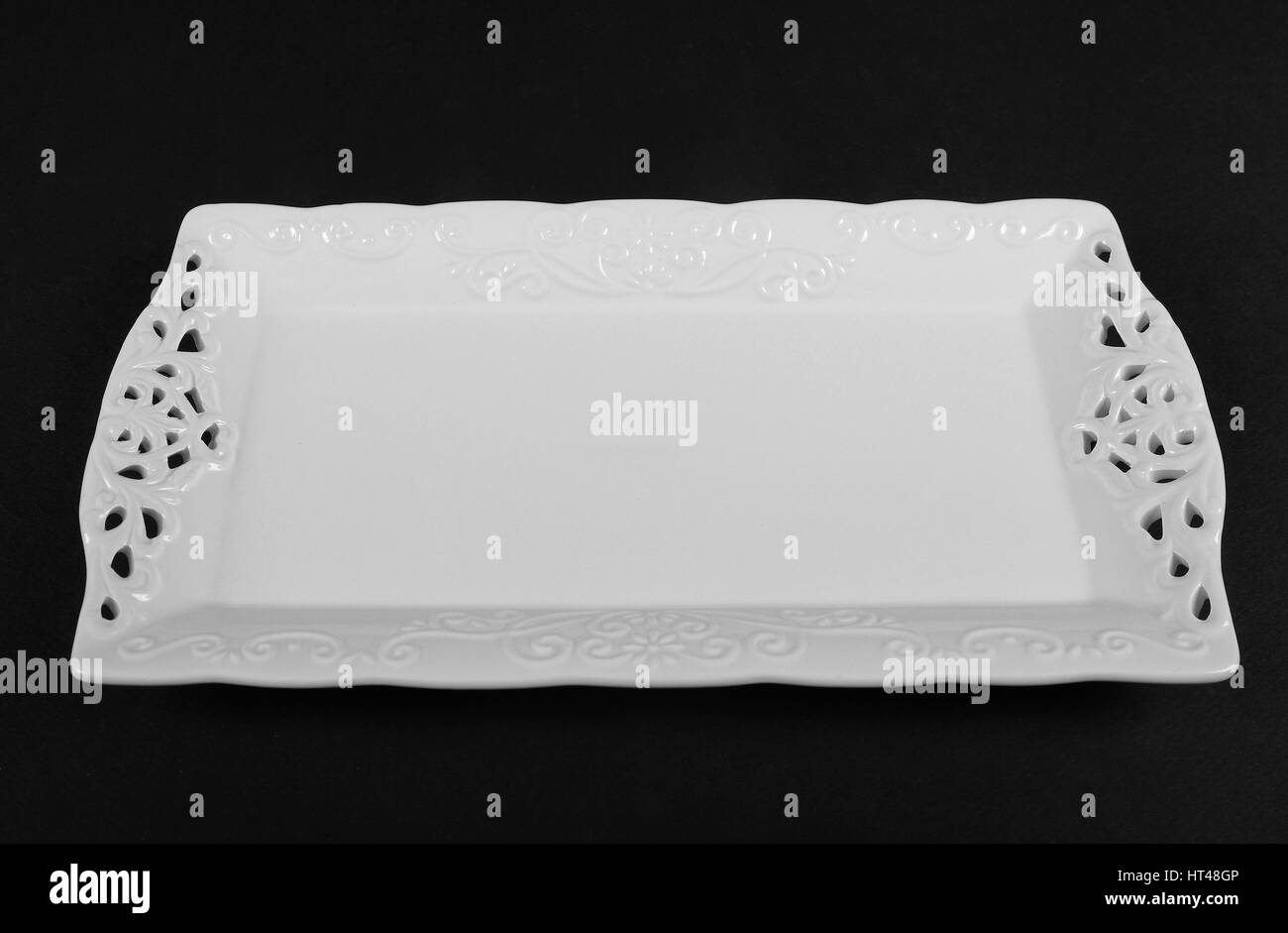 Square shallow bowl serving dish isolated on black background Stock ...