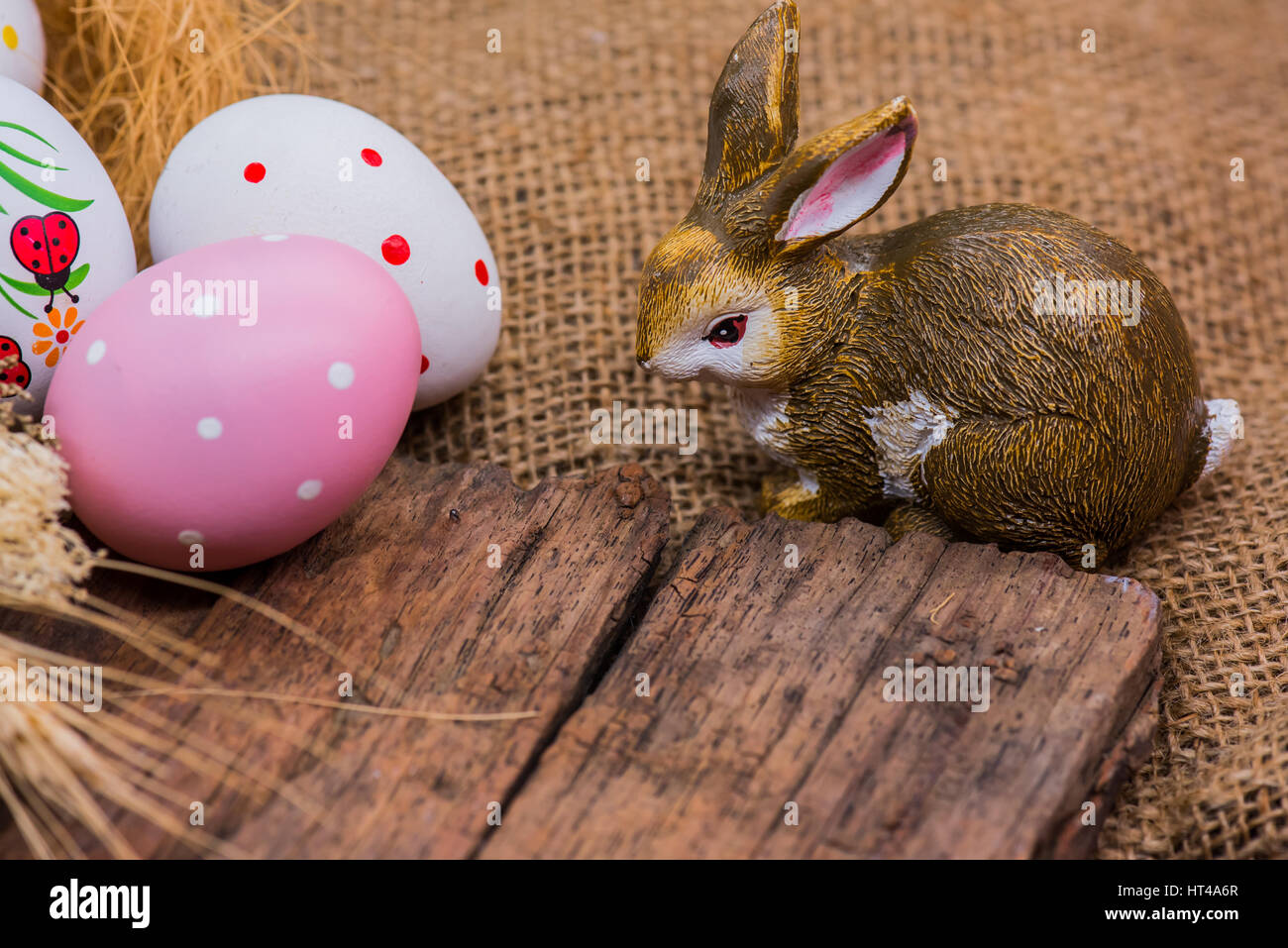 Happy Easter day, bunny and egg, Christians worldwide celebrate Stock ...