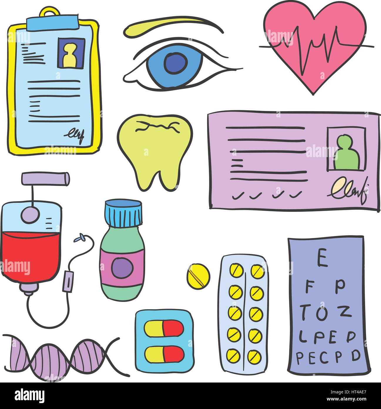 Doodle of object medical design set Stock Vector Image & Art - Alamy