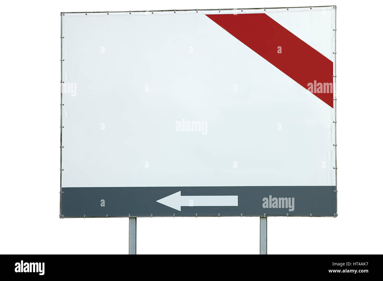 Blank white billboard with red and grey bar and arrow, isolated Stock ...