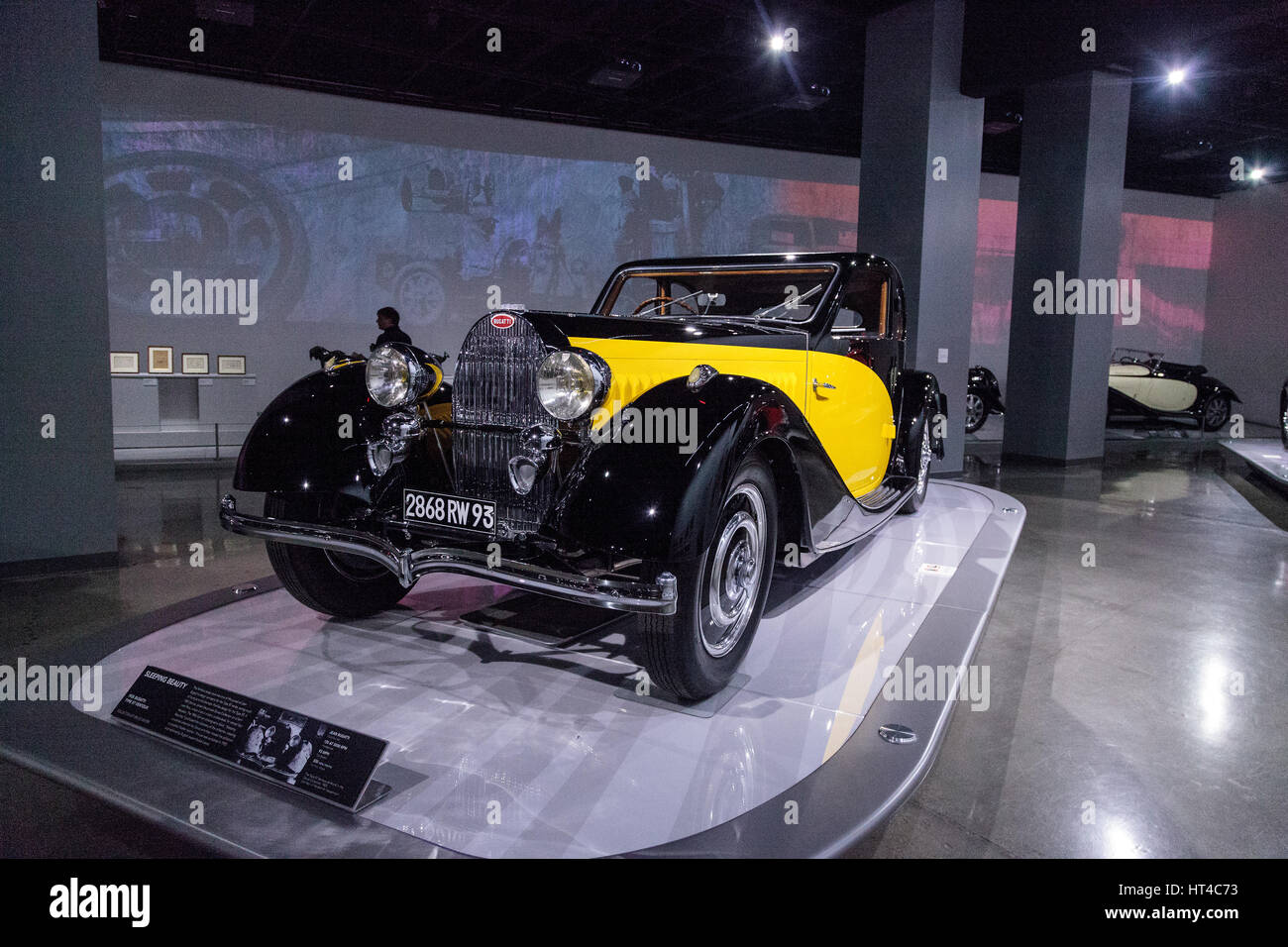 Los Angeles, CA, USA — March 4, 2017: Yellow and black 1935 Bugatti ...