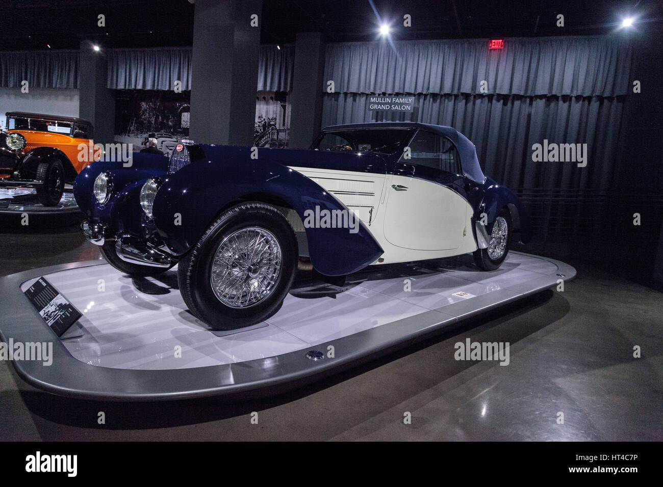Los Angeles, CA, USA — March 4, 2017: White and dark blue 1939 Bugatti ...