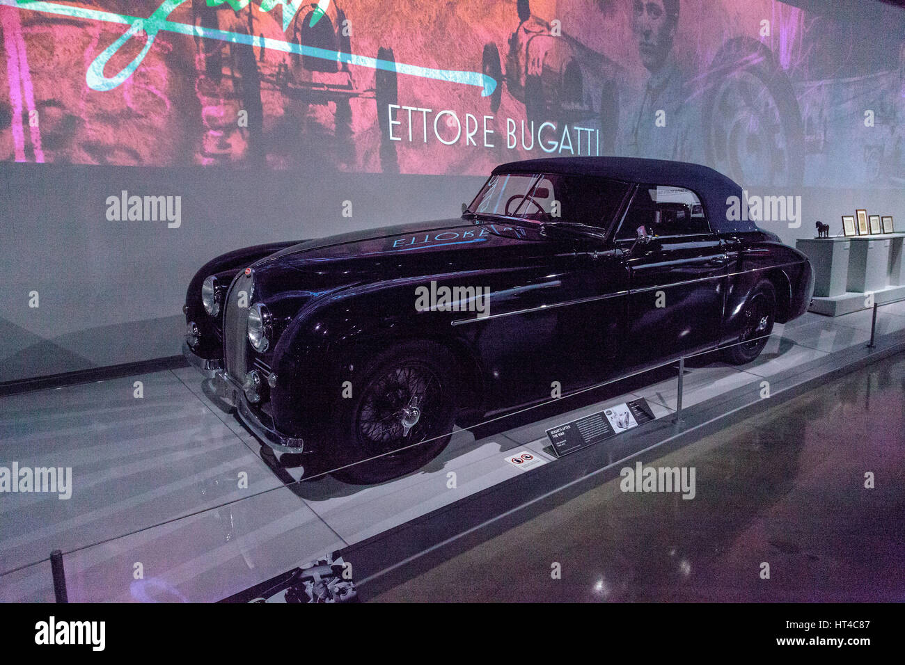 Los Angeles, CA, USA — March 4, 2017: Black 1951 Bugatti Type 101C at ...