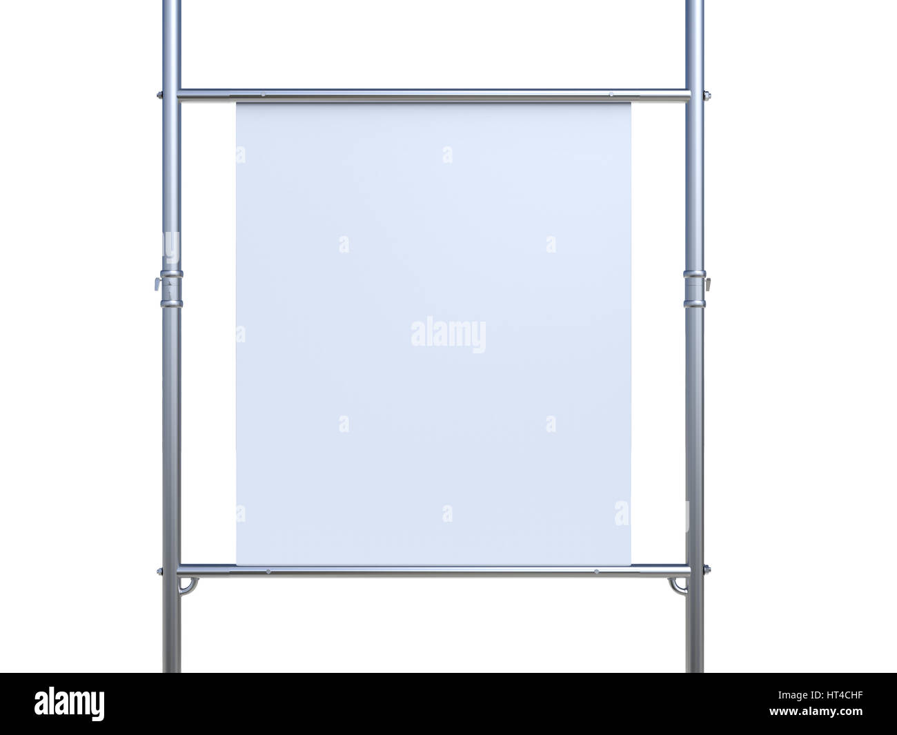 3d rendering white canvas stretch on metal pipe Stock Photo - Alamy