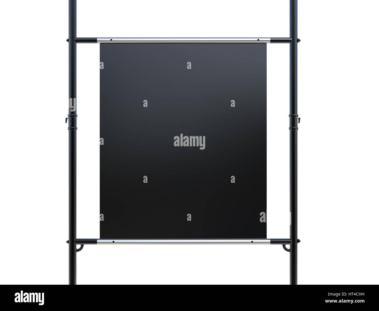 3d rendering black canvas stretch on metal pipe Stock Photo - Alamy