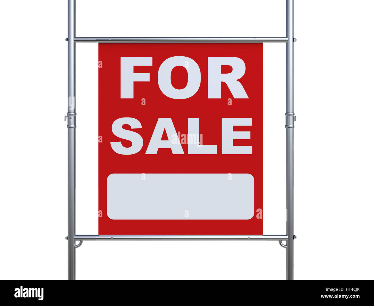 3d rendering for sale sign hanging with metal pipe Stock Photo - Alamy