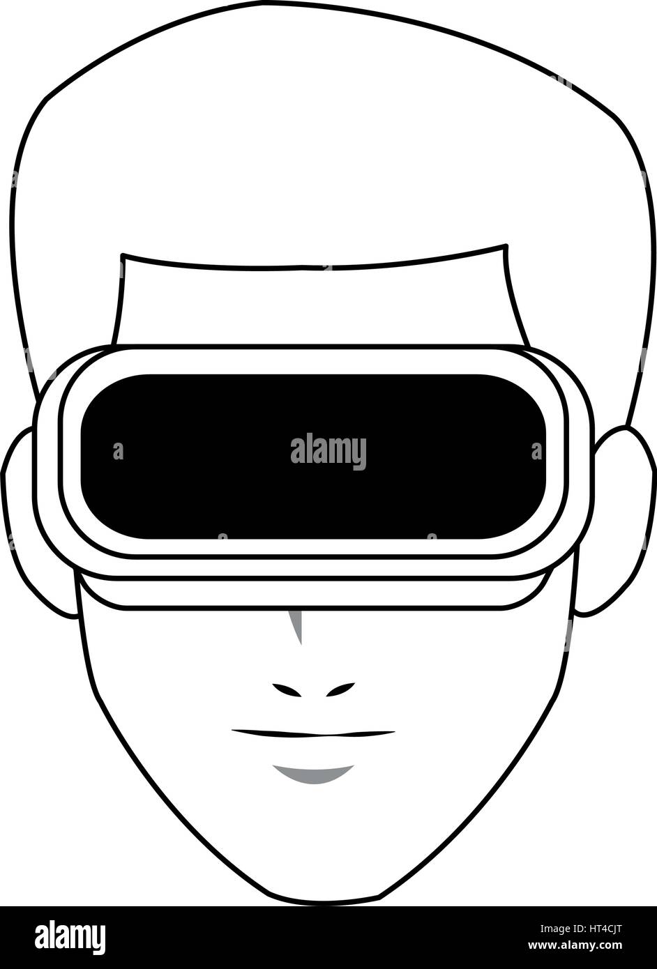 3d man virtual reality goggles Black and White Stock Photos & Images ...