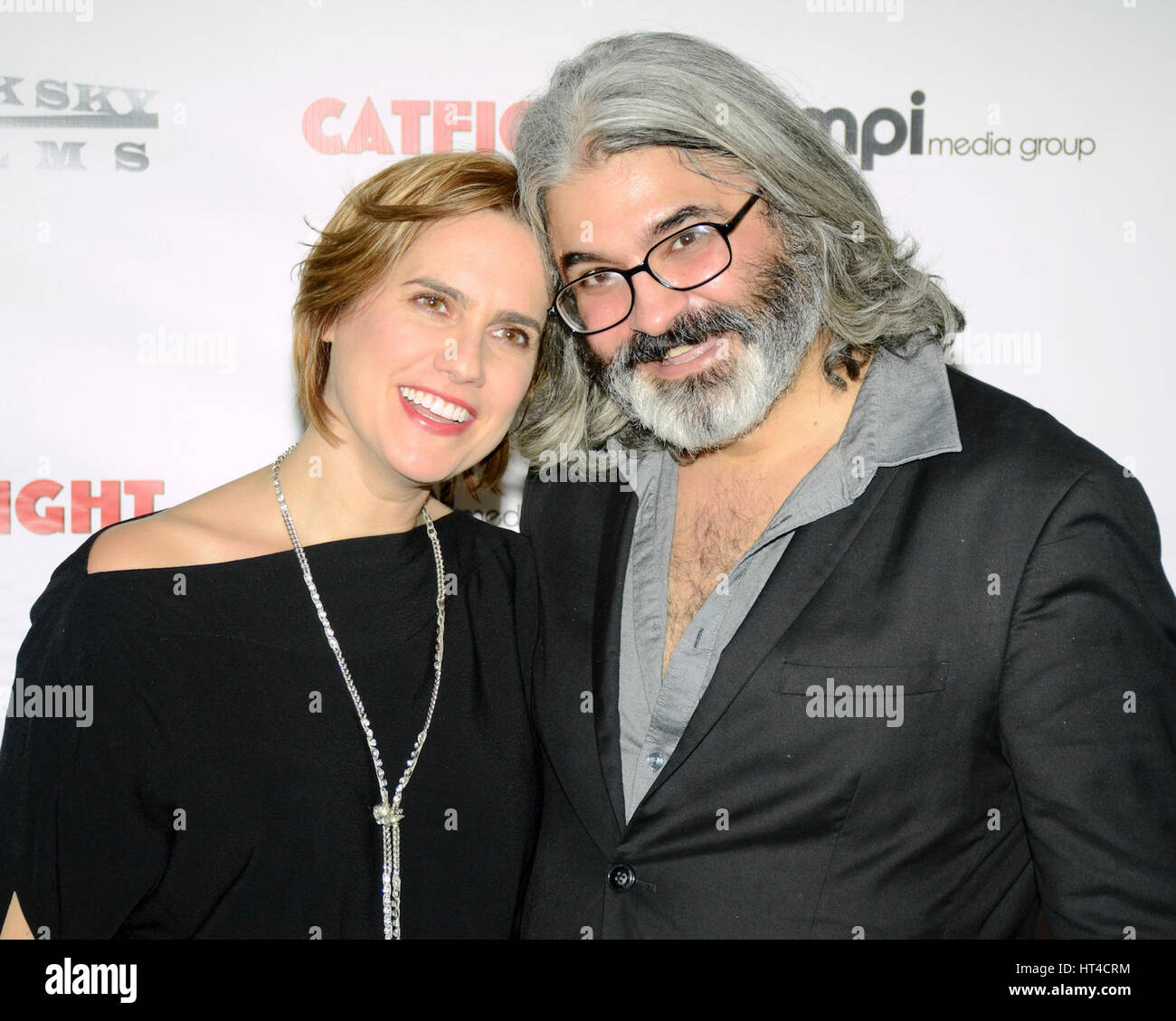 Jennifer Prediger and Onur Tukel attends the premiere of Dark Sky Films ...