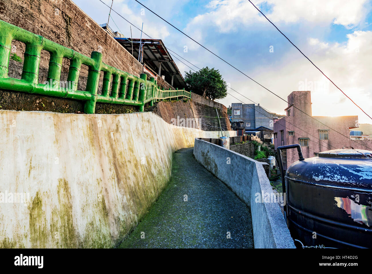 Side street in Jiufen village with old architecture Stock Photo - Alamy